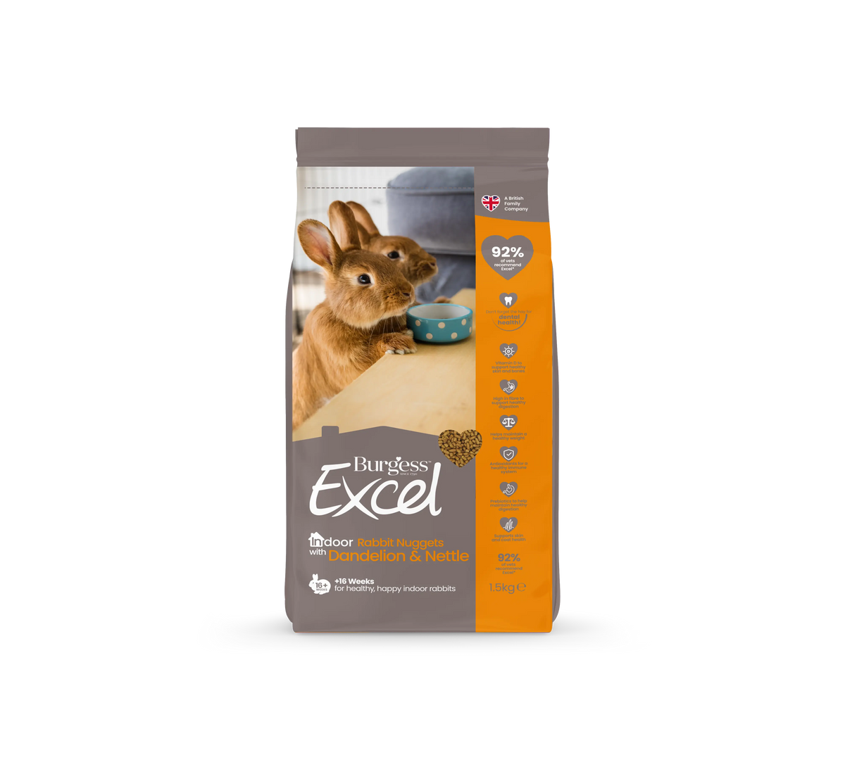 Burgess Excel Indoor Rabbit Nuggets D130 4x1.5kg — Chestnut Mill