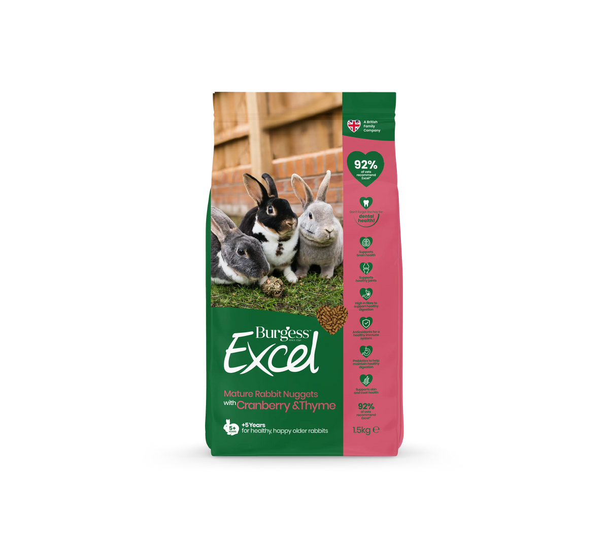 Burgess Excel Rabbit Mature Nuggets 4x1.5kg — Chestnut Mill